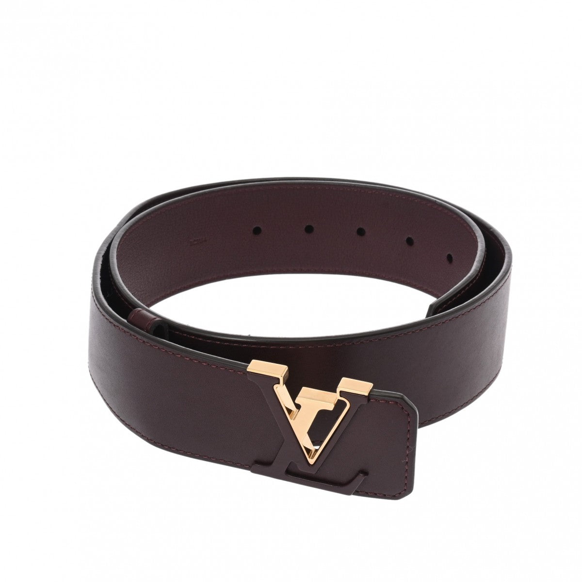ルイヴィトンサンチュール LVイニシアル サイズ80cm ボルドー メンズ レザー ベルト M9157 LOUIS VUITTON 中古 ...