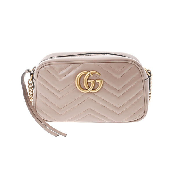 グッチGGマーモント ショルダーバッグ アーモンド ゴールド金具